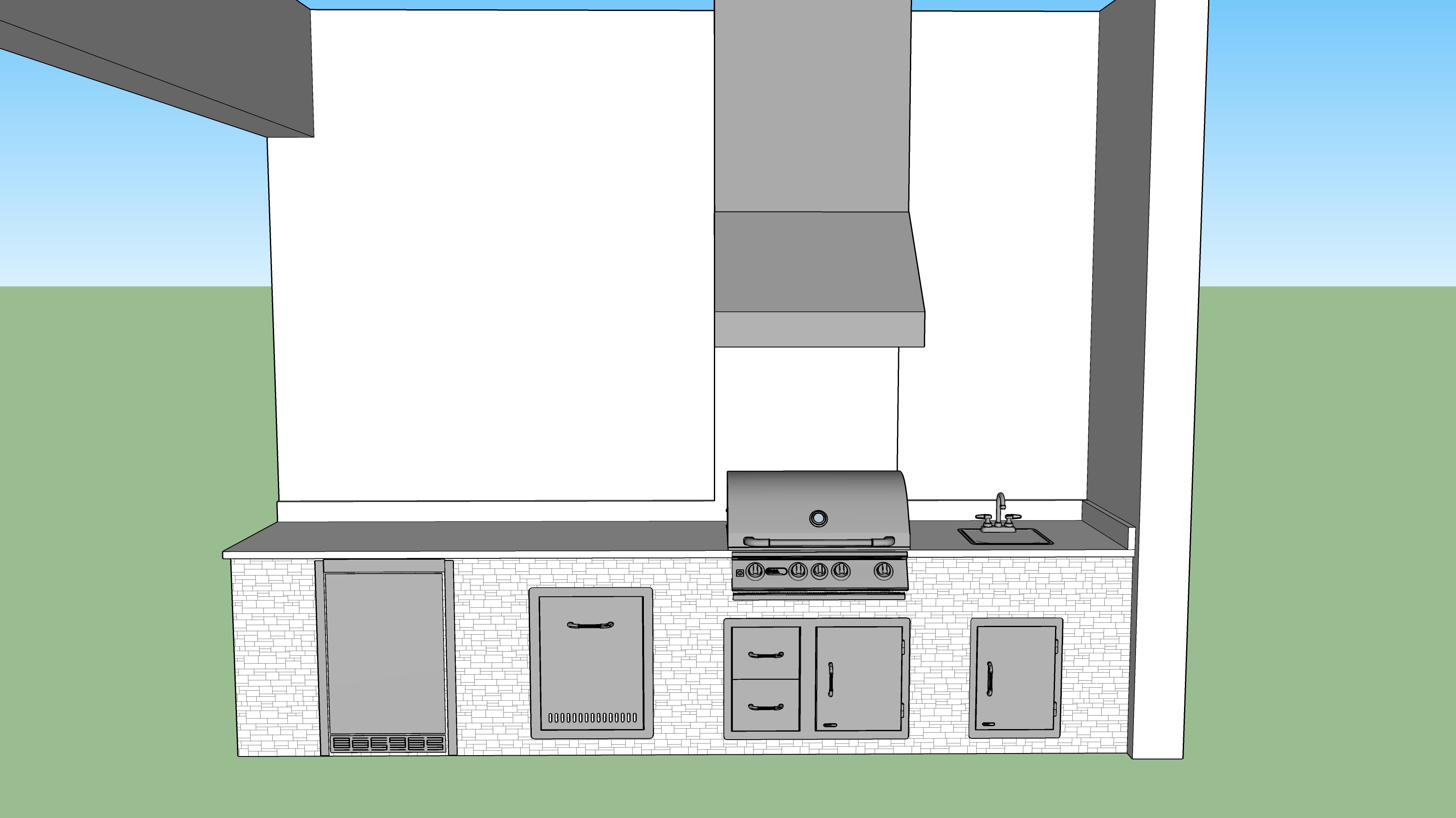 Pulte Pinnacle Model Barbecue Island Design - Elegant Outdoor Kitchens