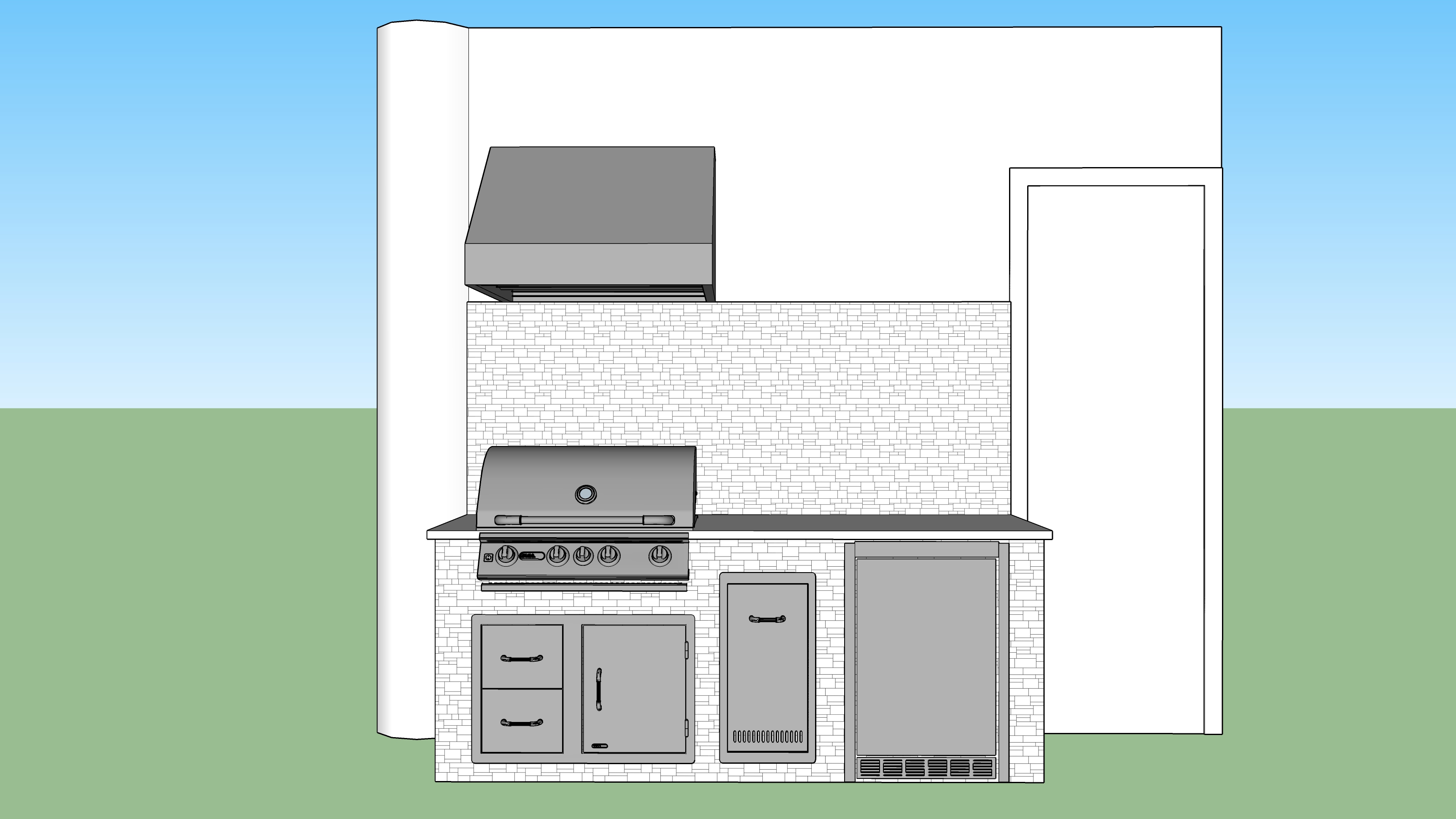 An External Kitchen Built On The River - Elegant Outdoor Kitchens