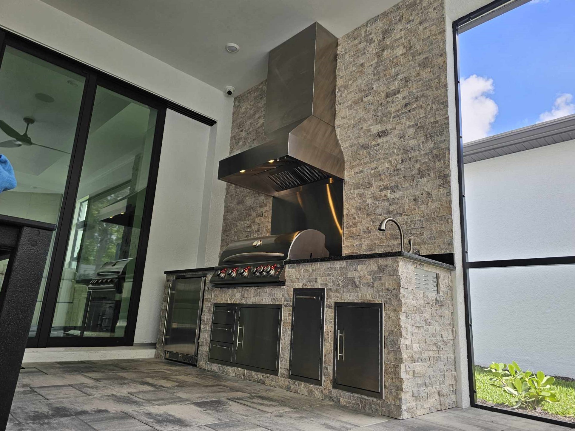 Pure Radiance - Silver Travertine & Uba Tuba Granite - Elegant Outdoor ...